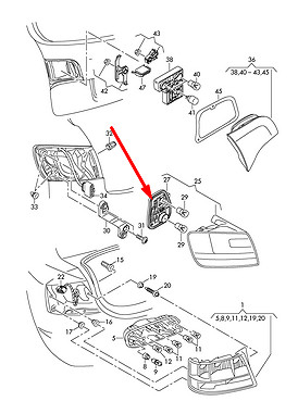 Audi A6 C6 Rear Right Taillight Bulb Socket 4F5945222D OEM for sale ...