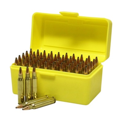 NEW Plastic Rifle Ammunition Box 50 Round Capacity - 204, 222, 223 Ammo ...