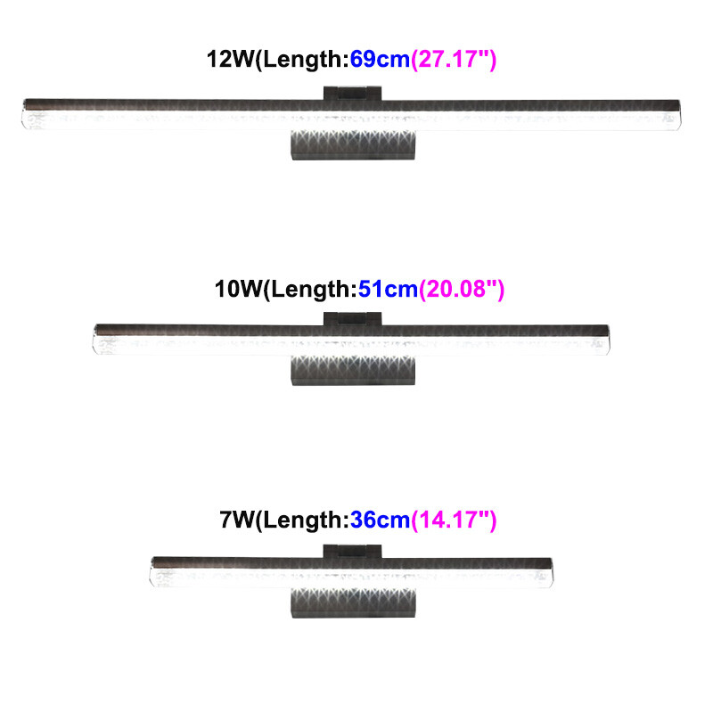 LED Vanity Lighting Adjustable Wall Mounted Bath Light Mirror Front ...