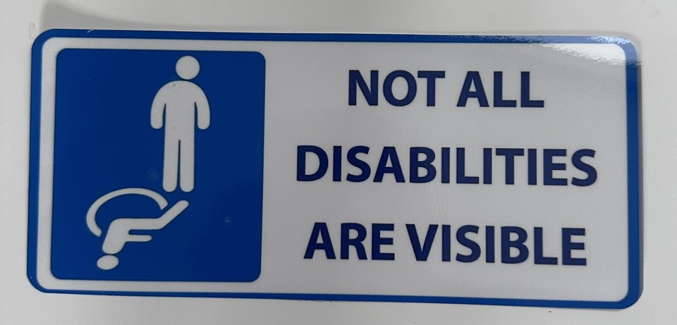 2X 20X 9cm Not All Disability’s Are Visible Car Van Vinyl Waterproof ...