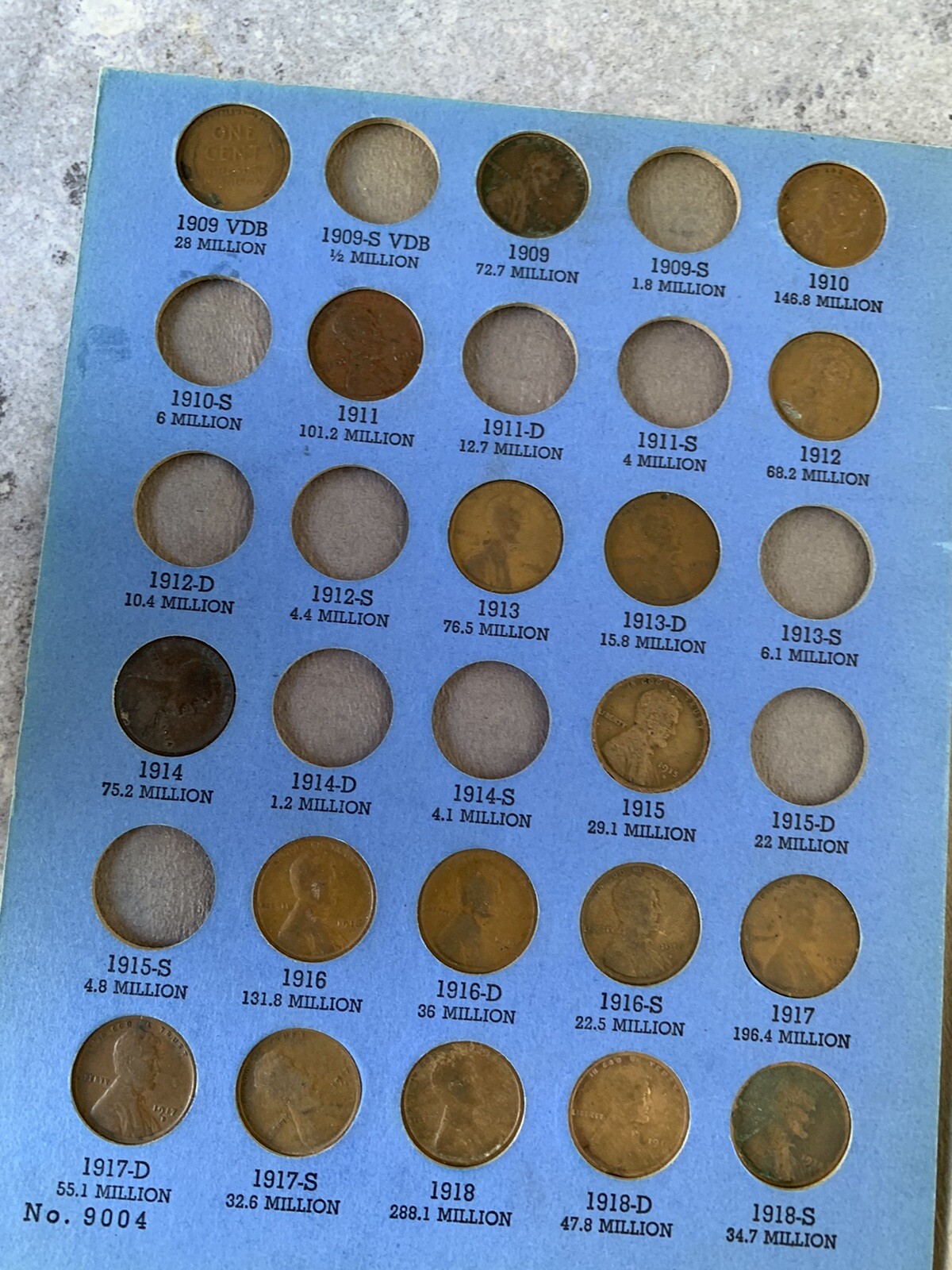 LOOK!!! Wheat penny coin folder #1 1909-194 71 different coins | eBay