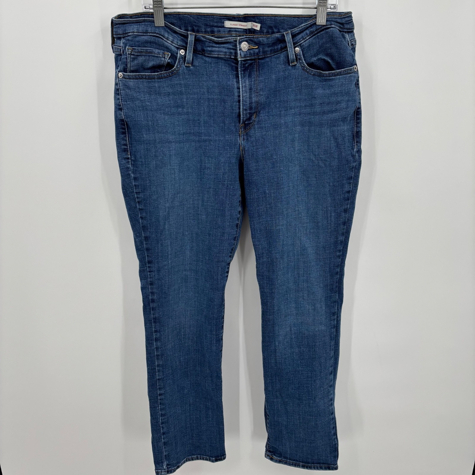 Levi's Jeans Classic Straight Pockets Button Medium Blue Size 16W ...