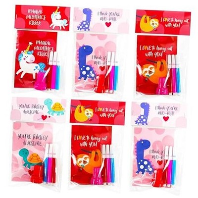 28 Pack Valentine's Day Gift for Kids, Classroom Exchange Gift Bags Set ...