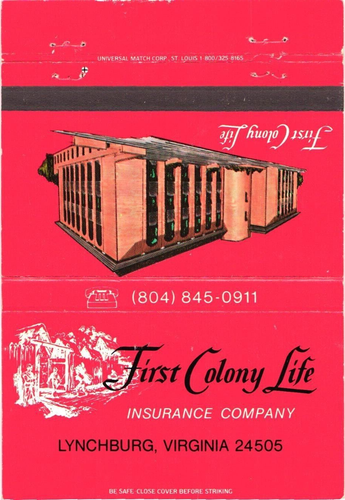 First Colony Life Insurance Company, Lynchburg, Virginia Vintage ...