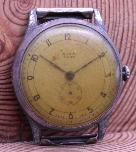 GISA SWISS MEN'S VTG WRIST WATCH 35mm 19.3mm LUG FOR REPAIR (KH) | eBay