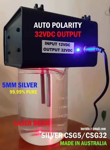 COLLOIDAL SILVER GENERATOR CSG5, 32V, 5MM SILVER, AUTO POLARITY, BUILT ...