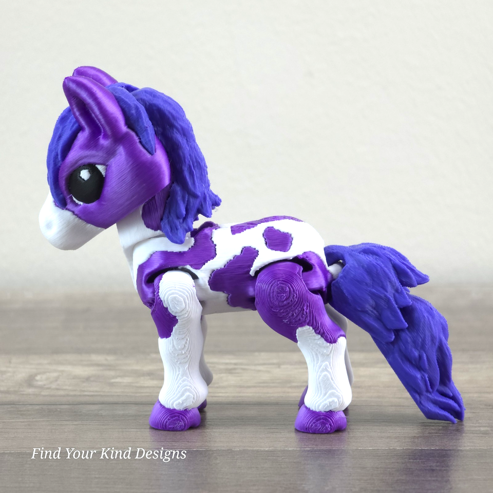 3D printed Tiny Horse articulated and adjustable toy flexi fidget ...