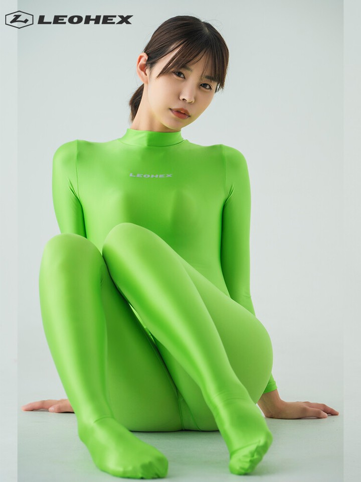 LEOHEX Women Sexy Smooth Oil Jumpsuit One Piece Bodysuits Zipper Rompers Tights | eBay