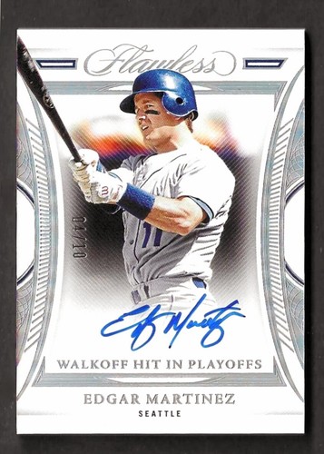 EDGAR MARTINEZ 2022 Flawless #/10 ON CARD Auto ACHIEVEMENTS Mariners ⭐ ...