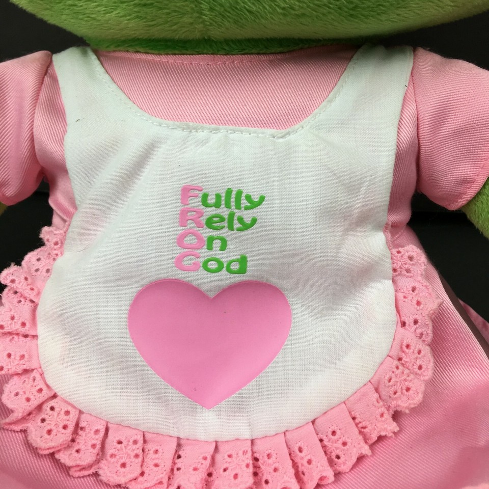 Sweet Frog Jumbo 20" Plush Frozen Yogurt Mascot Pink Dress Fully Rely ...