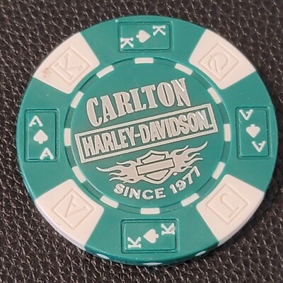 CARLTON HD ~ OHIO (Green AKQJ) Harley Davidson Poker Chip | eBay