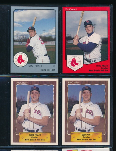 Lot (4) Todd Pratt ProCards #906 624 1321 1988 1989 1990 Red Sox (EU52 ...