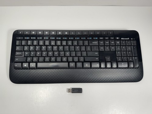 Microsoft 2000 Wireless Keyboard with USB Dongle Receiver Black Model ...