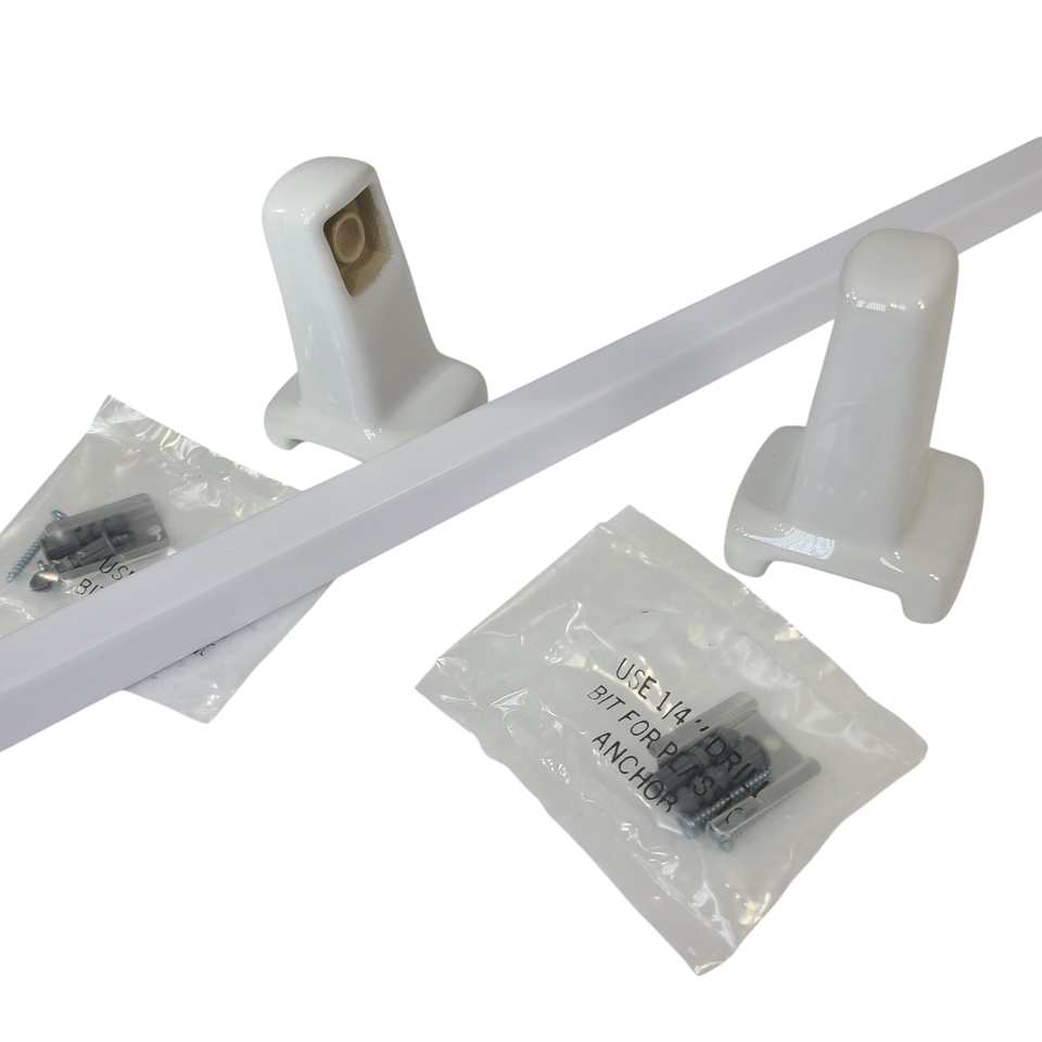 Vintage White Ceramic Towel Bar Rod Rack Post Holders Bracket Screw in ...