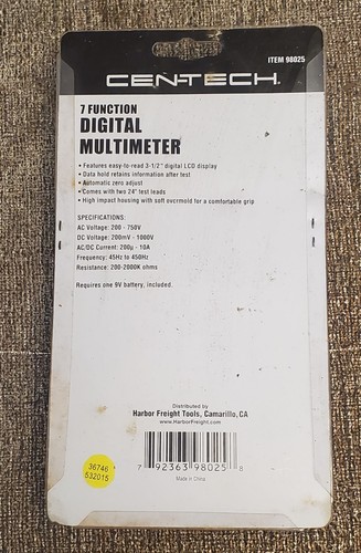 7 Function Digital Multimeter DC-AC Voltage Battery Multi Tester Cen ...