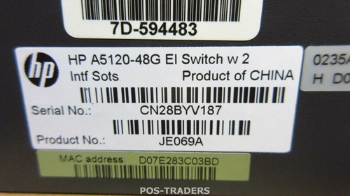 HP JE069A A5120-48G EI Network Switch 48x GIGABIT 4x SFP Ports - EXCL ...
