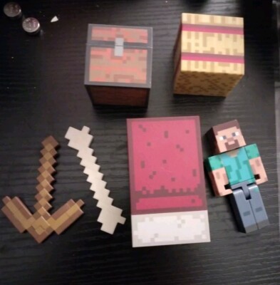 MINECRAFT OVERWORLD SURVIVAL PACK Series 1 ACTION FIGURE SET Steve BNIB ...