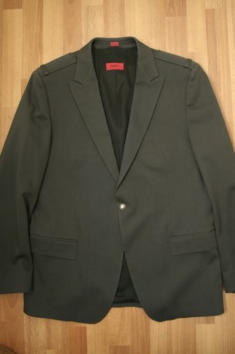 HUGO BOSS Sports Coat Military Blazer Medium Grey Large | eBay