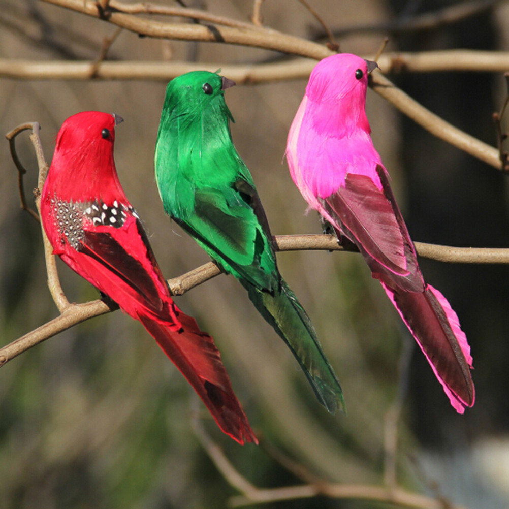 Mini artificial foam feather bird wedding decorative doves bird home ...