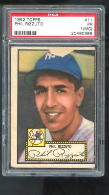 1952 Topps #11 Phil Rizzuto PSA 1 (MC) Graded Baseball Card New York ...