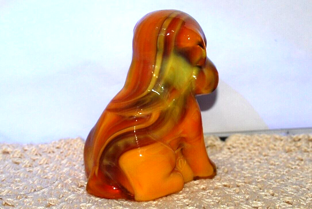 DEGENHART 3” GLASS POOCH DOG FIGURINE EXCELLENT EXAMPLE OF BITTERSWEET ...