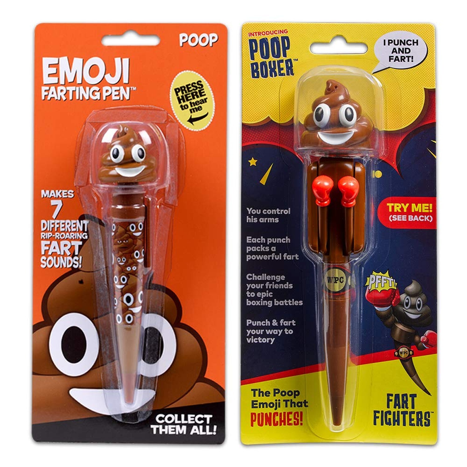 OUR FRIENDLY FOREST 2-Pack of Farting Poop Pen and Punching Poop Boxer ...