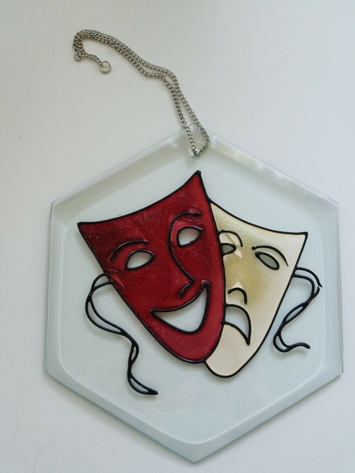 Sun Catcher Comedy Drama Masks Hexagon Actor Theatre Director Gift OOAK ...