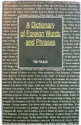 A Dictionary of Foreign Words and Phrases by 0709046626 FREE Shipping ...