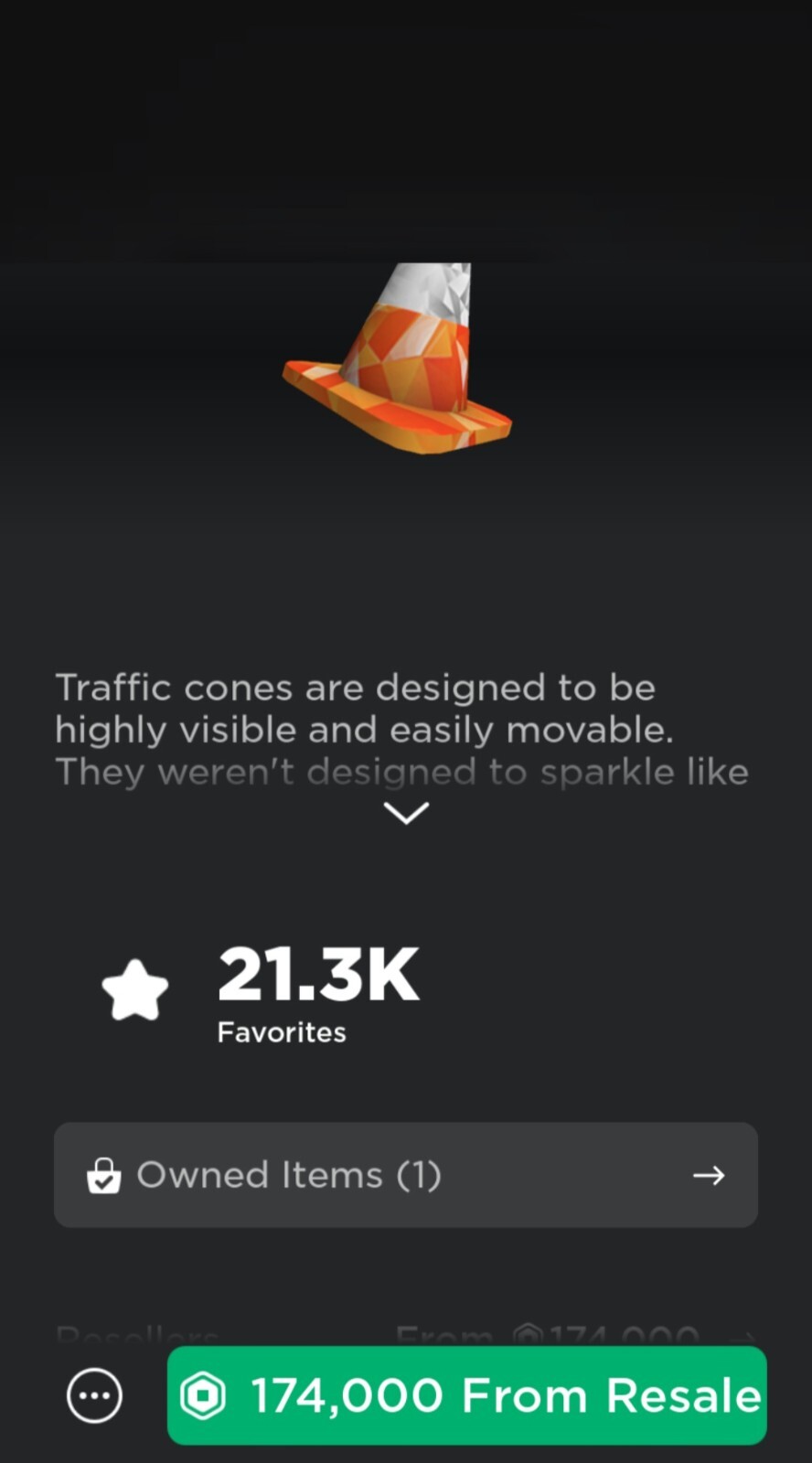 200K Robux Sparkle Time Traffic Cone 500 Dollars Roblox Limited Cheap ...