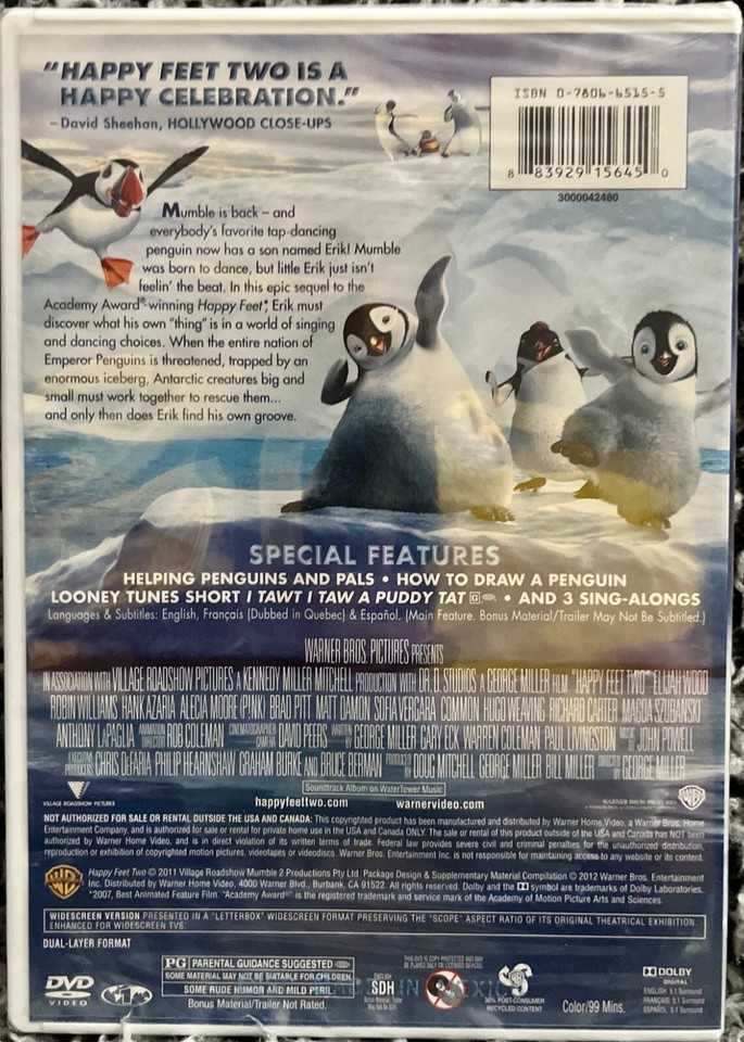 HAPPY FEET TWO DVD 2012 FACTORY SEALED | eBay