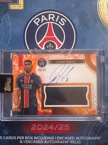 Topps Exhibition Paris PSG Achraf Hakimi 25/25 Autograph Relic EX-AH ...