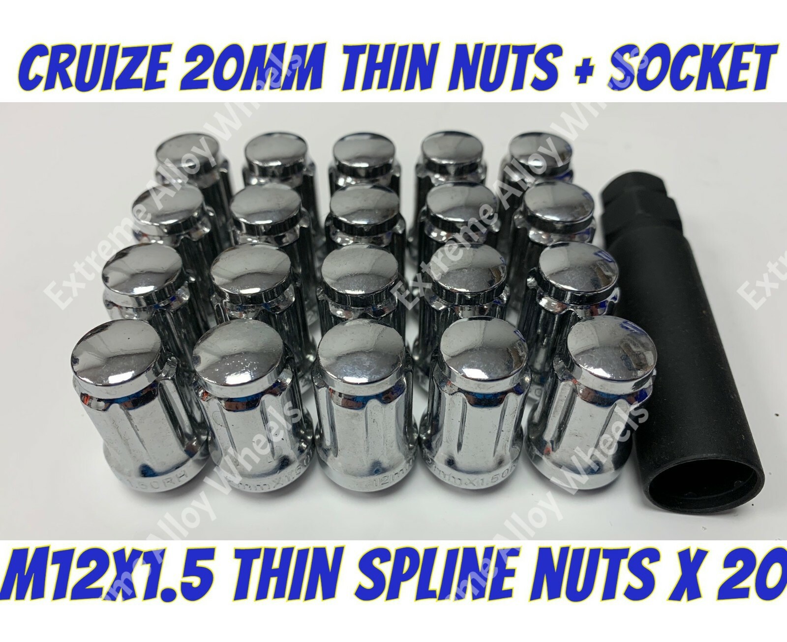 Alloy Wheel Nuts Spline 20mm Thin x 20 M12x1.5 Kia Picanto Pregio Pro ...