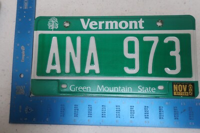 Vermont License Plate Tag 2002 02 VT Natural Sticker ANA 973 | eBay