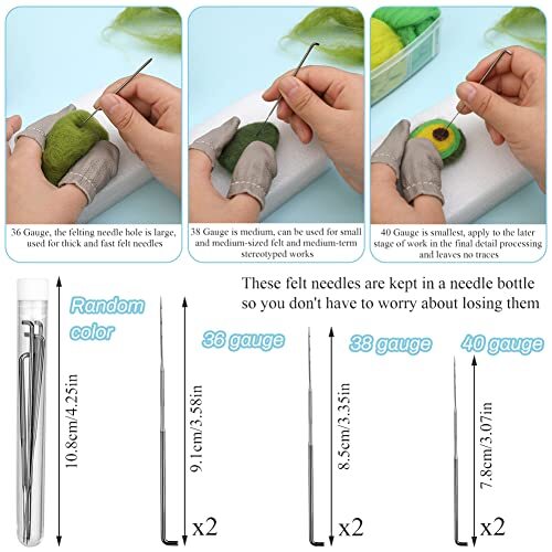 8 Colors Wool Fibre Yarn Roving for Needle Felting Starter Kit with ...