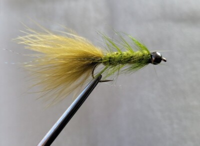 3 x Olive damsel woolly bugger. Tungsten nickel head. flash tail. fly ...