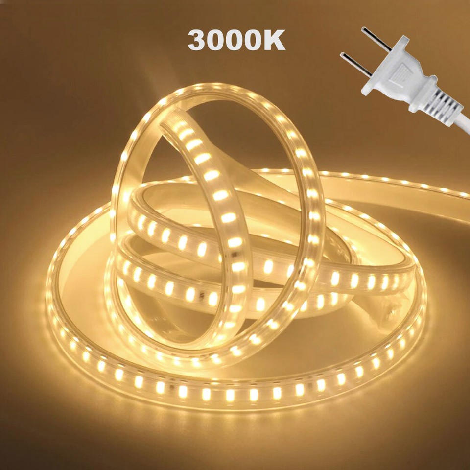 1-50m 110V LED Strip Light 2835 120LED/m Waterproof Flexible Rope ...