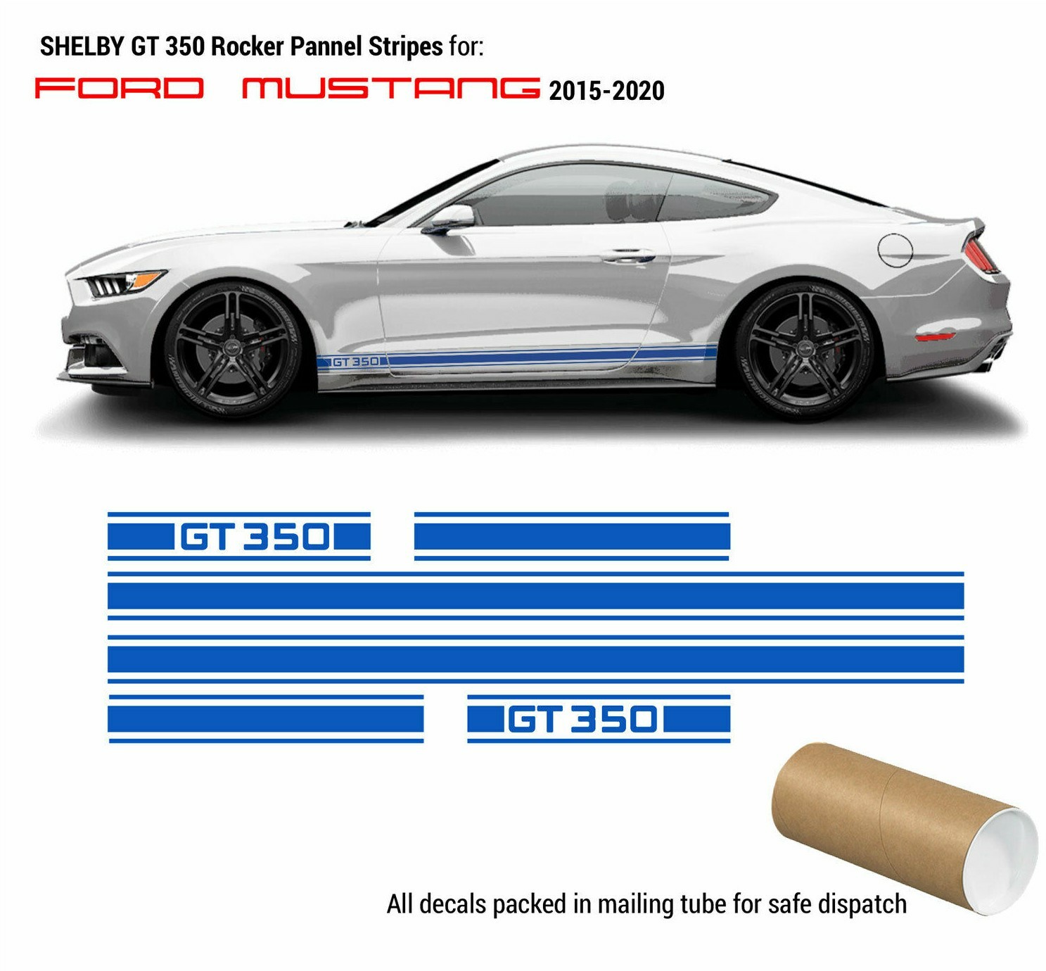 Shelby GT350 Rocker stripes for Ford Mustang 2015 - 2023 | eBay