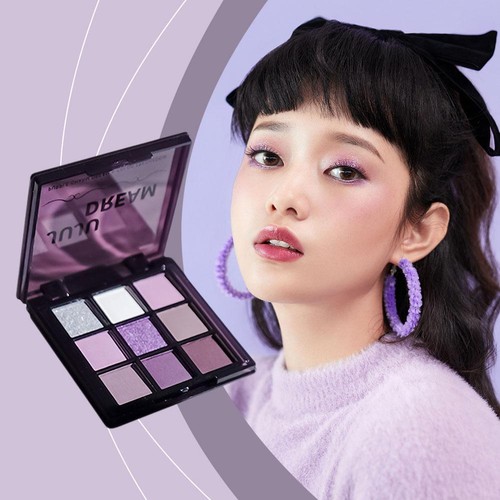 9-color Pearlescent Eyeshadow Palette Smoked Eye Shadow Grayish Purple ...