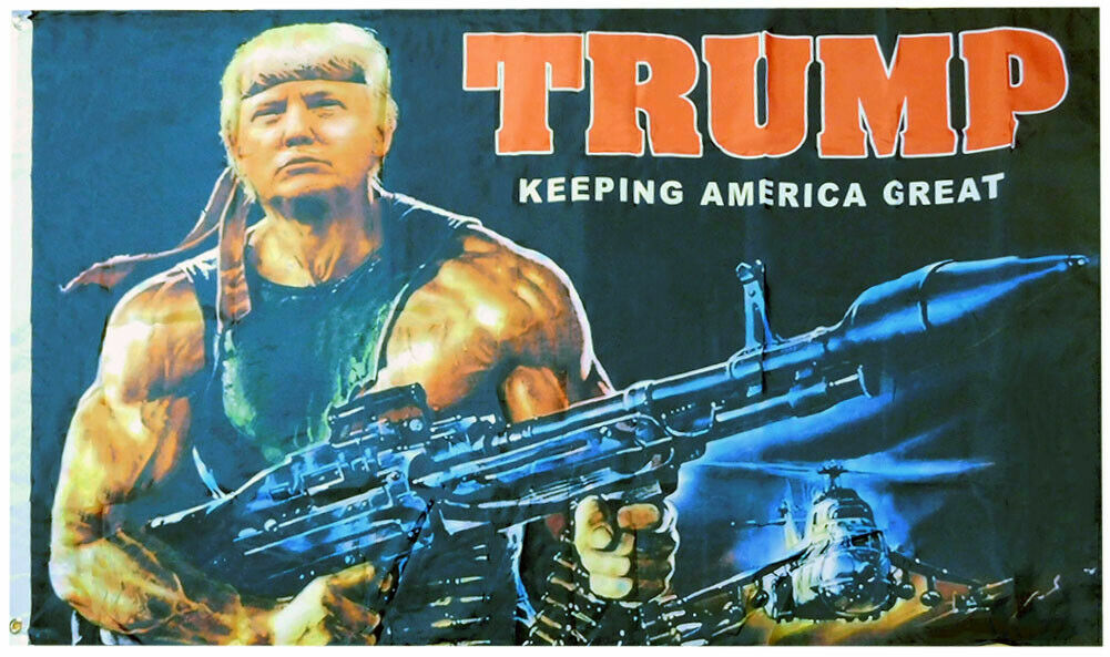 3X5 Trump 2024 Rambo Bazooka Keeping America Great 100D 3x5 3'x5' Flag ...