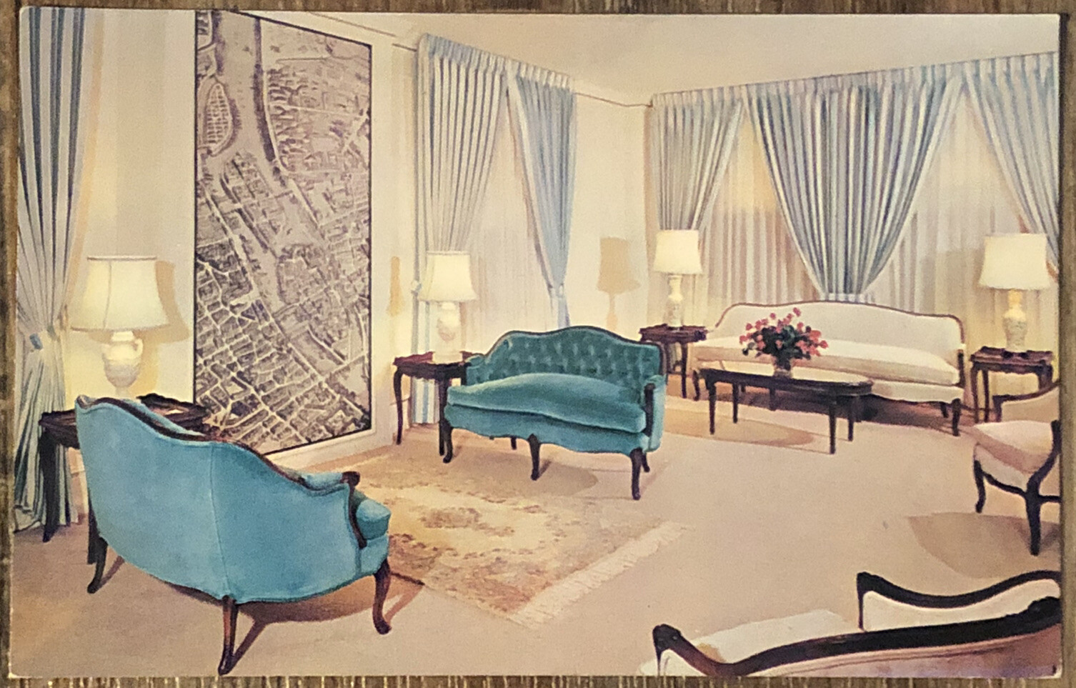Postcard Hernando Courtright’s Beverly Wilshire Hotel Interior Beverly ...