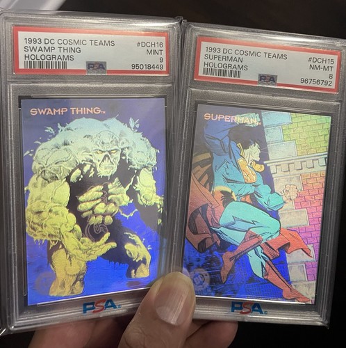 1993 DC Cosmic Teams Holo Hall of Fame Superman DCH15, DCH16 Chase, PSA ...