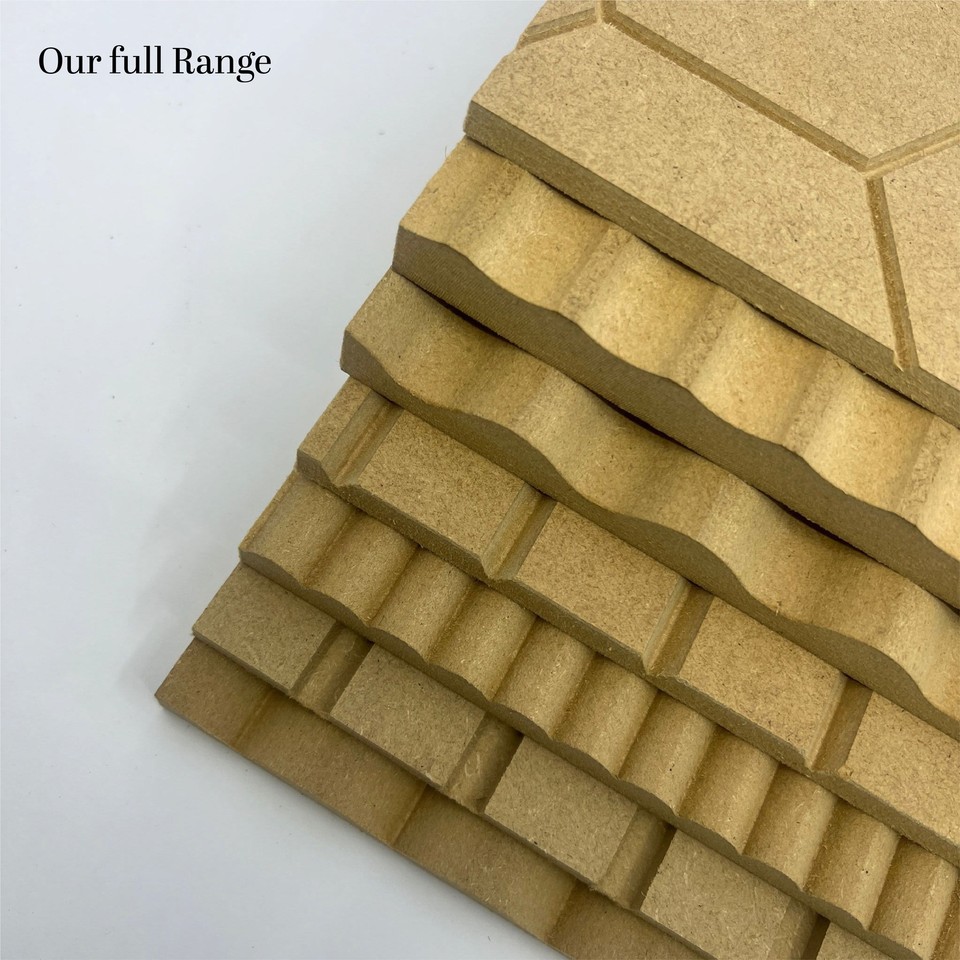 Fluted MDF Decorative Wall Panelling 3D Wall Panels Paintable Wood ...