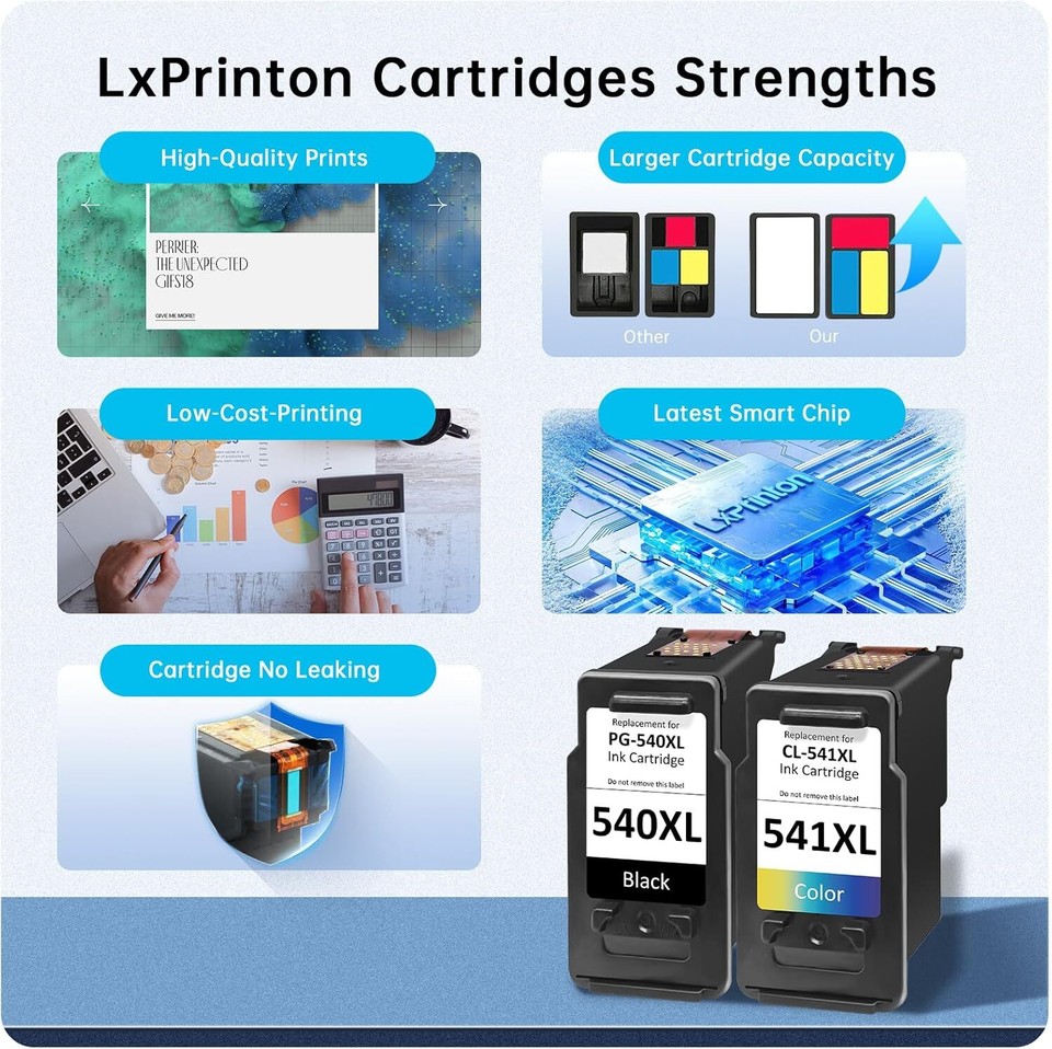 Ink Cartridge PG-540XL CL-541XL for Canon 540 PIXMA TS5150 MG3150 ...