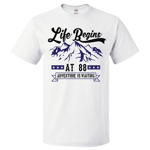 88th Birthday Gift For 88 Year Old Life Begins T Shirt | eBay