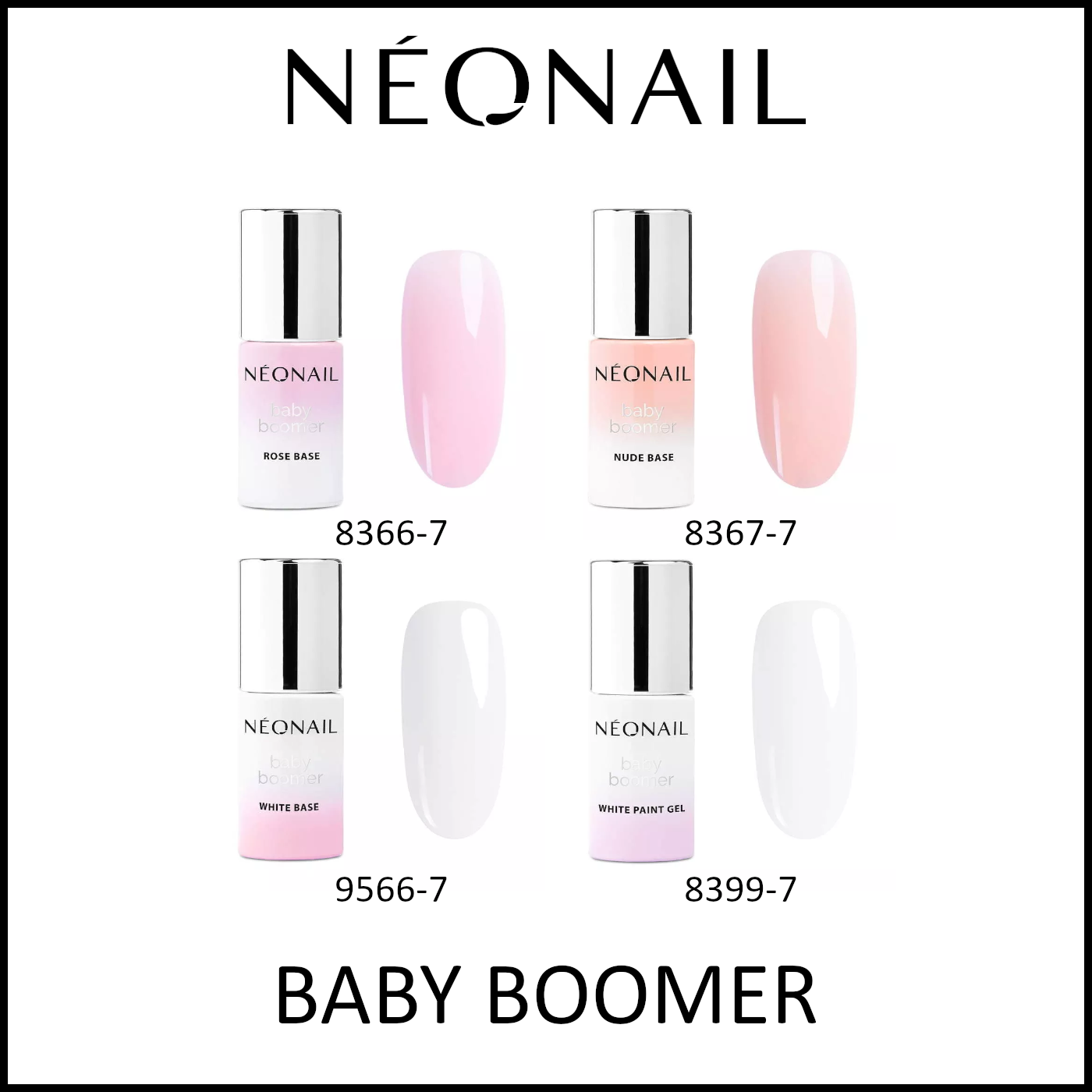 NeoNail Baby Boomer Base Rose/Nude & Paint Gel White UV Hybrid Nail ...