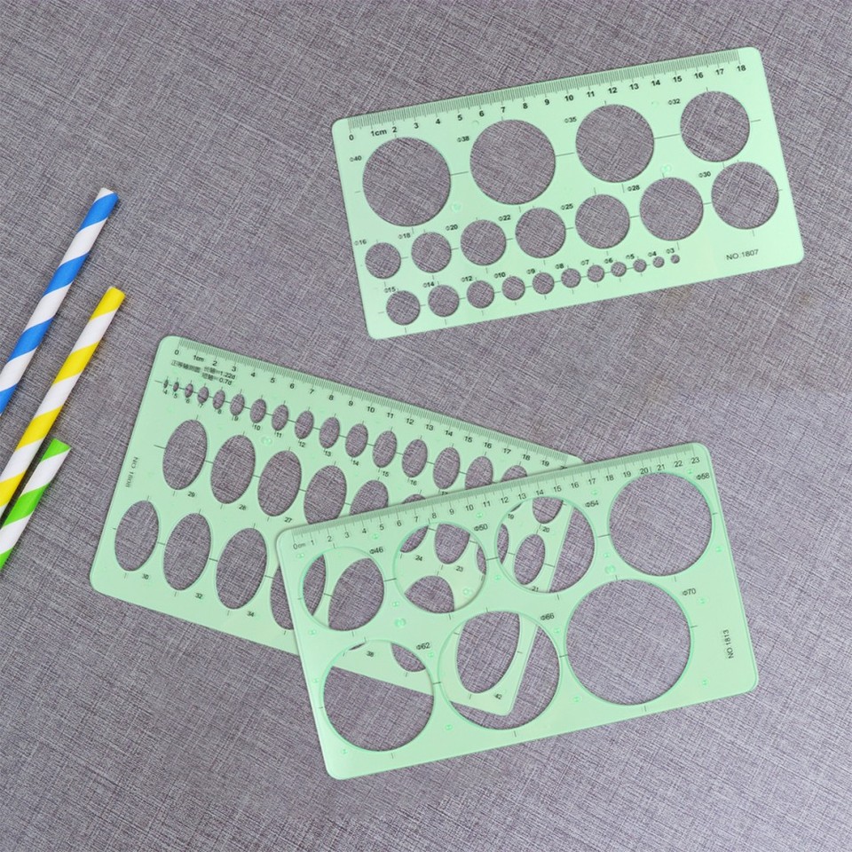 3Pcs buliding templates rulers DIY Circle Templates Drafting Circle ...