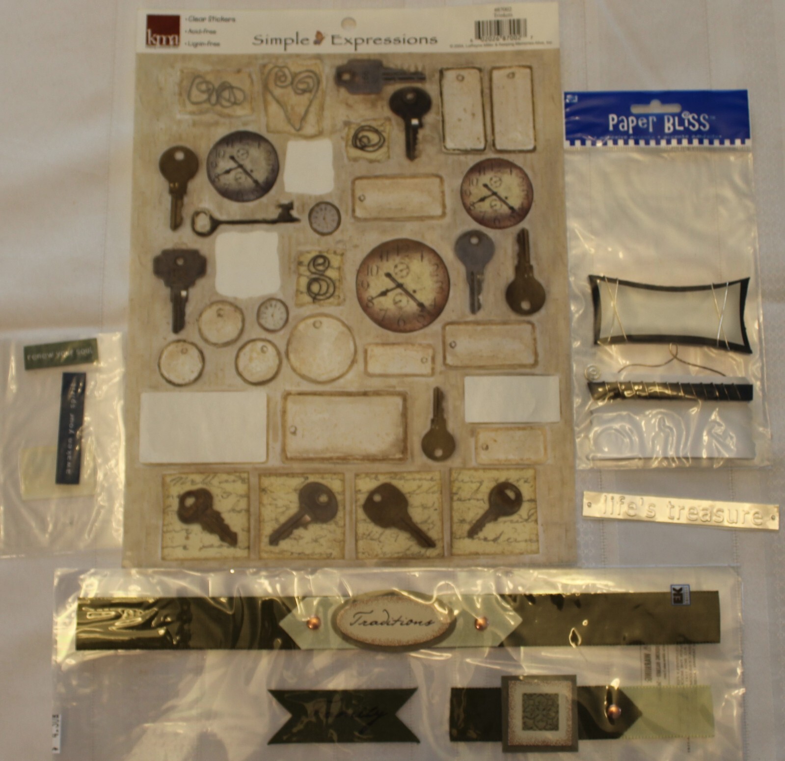 EK Success, Paper Bliss & KMA Scrapbook Stickers partially used lot of ...