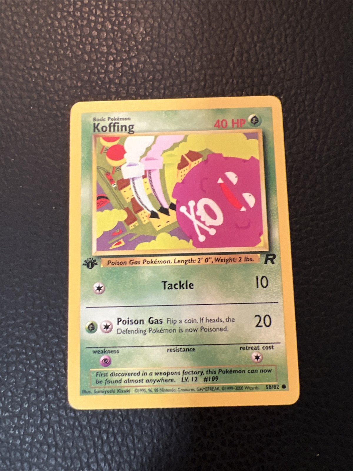 * 1st Edition Koffing 58/82 Team Rocket WOTC Pokemon Card Vintage NM ...