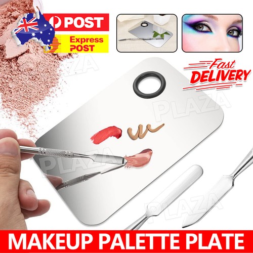 Stainless Steel Makeup Cosmetic Palette Plate Beauty Salon Color Cream ...