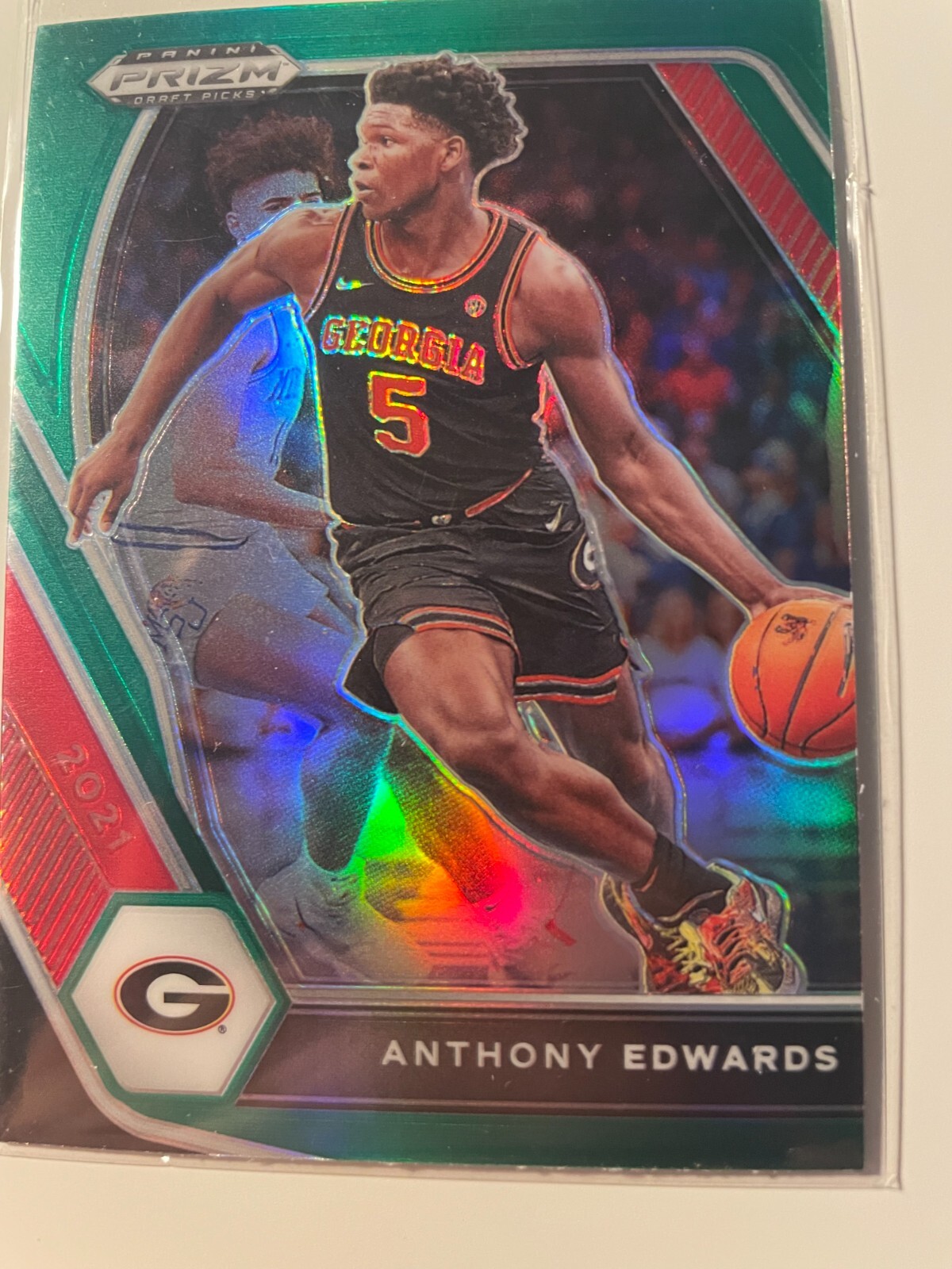 2021 Anthony Edwards Panini Prizm Draft Picks Green Prizm Parallel Card ...